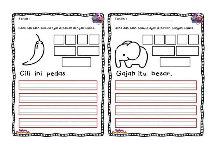 Print Latihan Baca Tulis | PDF