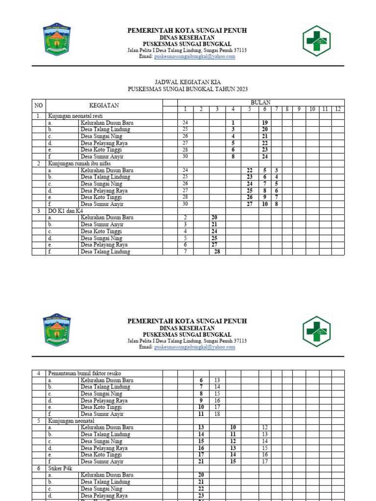 JADWAL KEGIATAN UKM (2) | PDF