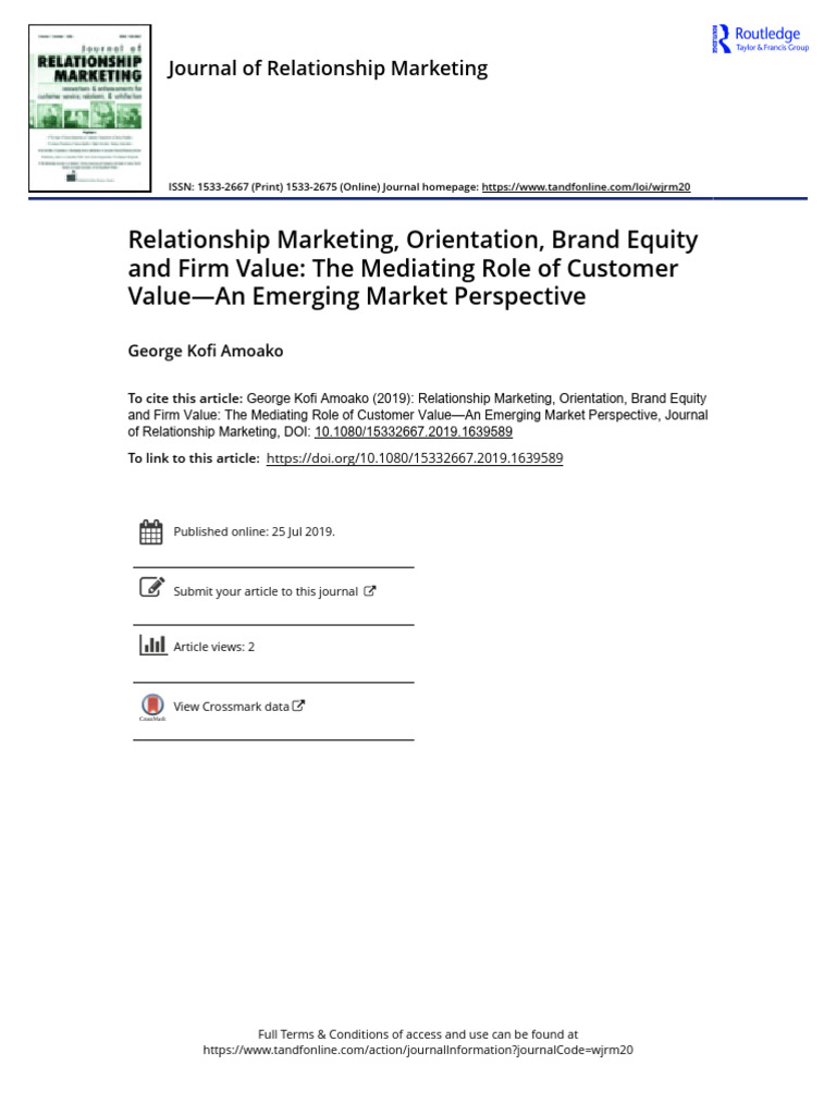 Relationship Marketing and Brand Equity Insights | PDF | Brand ...