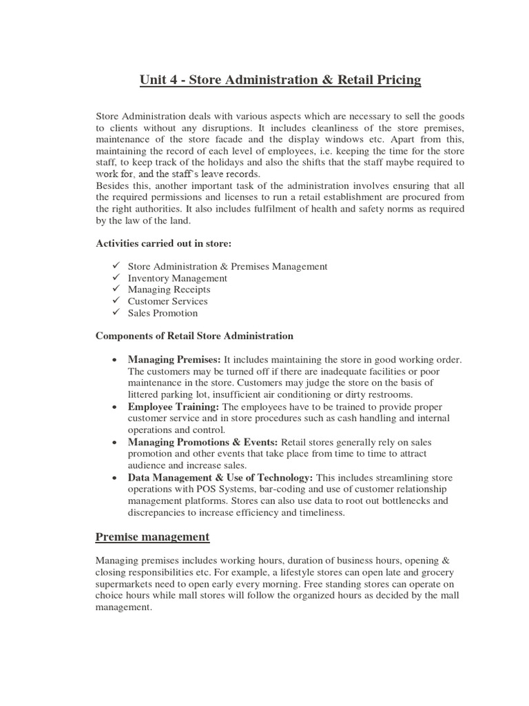 Unit 4 Retail | PDF | Pricing | Retail