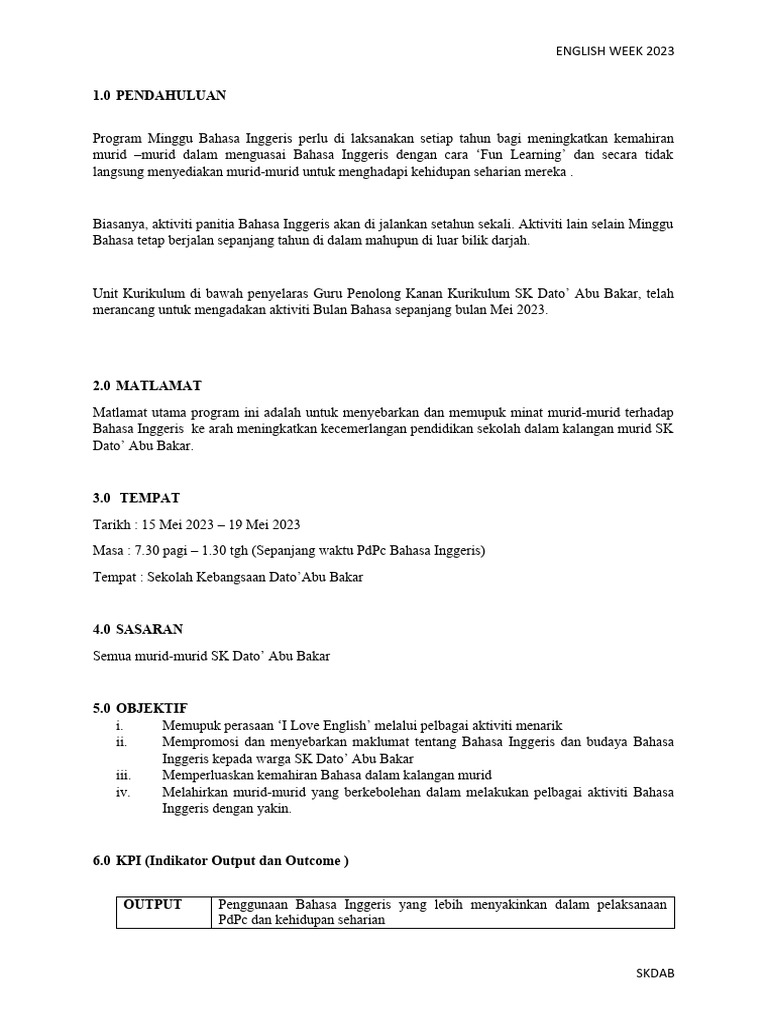 Kertas Kerja Minggu BI 2022 | PDF