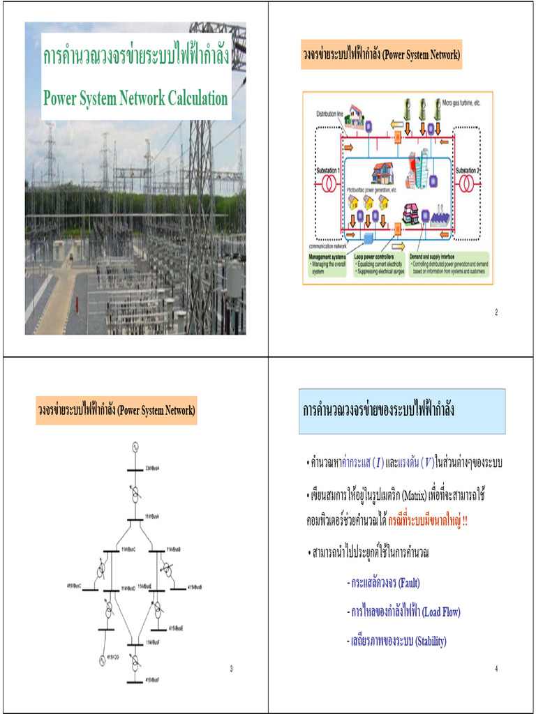 การคํานวณวงจรข่ายระบบไฟฟ้ากําลัง Power System Network Calculation การ ...