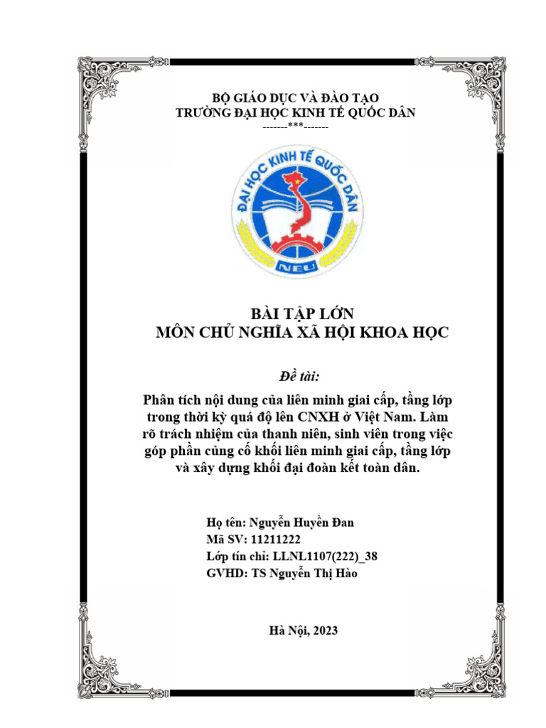 - Huyền Đan - BTL CNXHKH | PDF