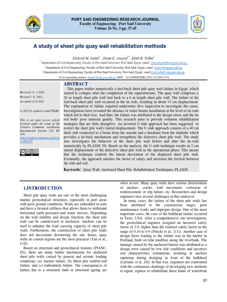 Sheet Pile Quay Wall Rehabilitation Methods | PDF | Home & Garden ...