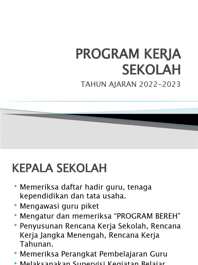 PROGRAM KERJA SEKOLAH | PDF