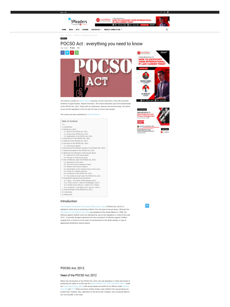 Understanding the POCSO Act | PDF | Sexual Assault | Assault