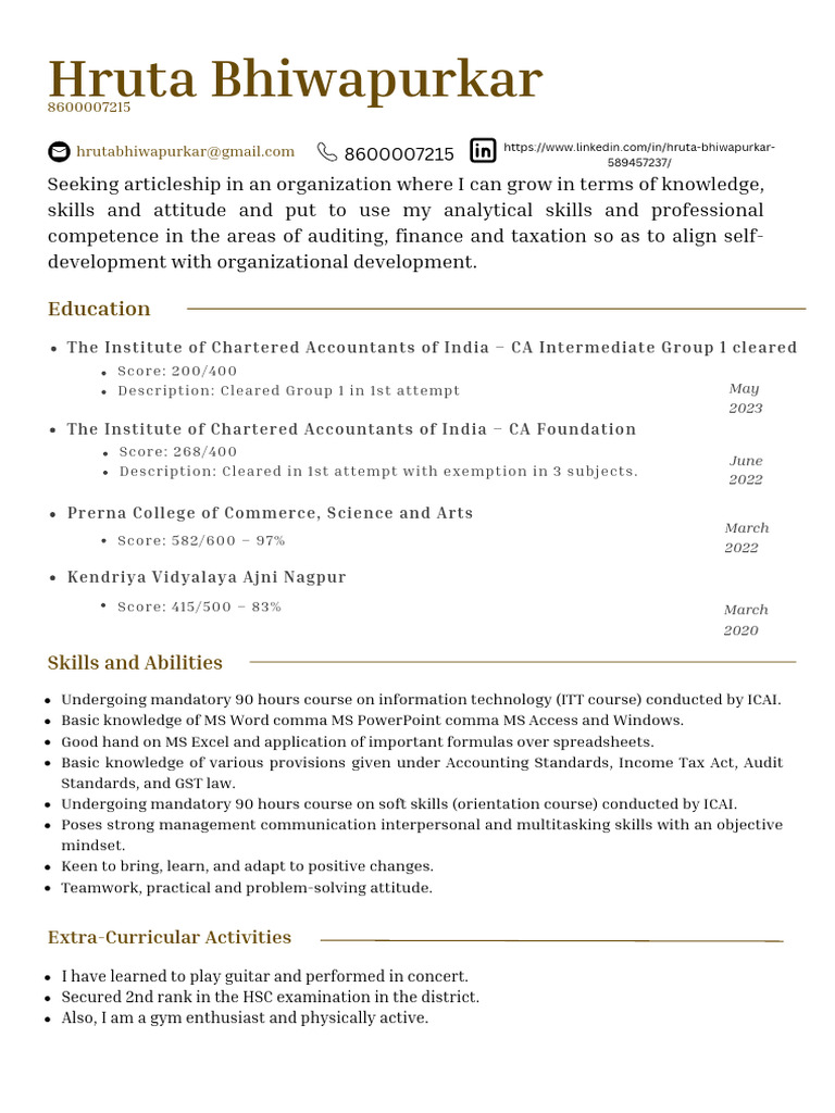 Resume 3 | PDF