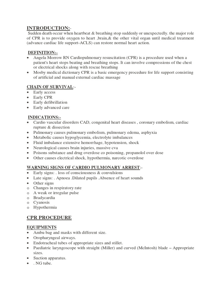 cpr | PDF | Cardiopulmonary Resuscitation | Cardiology