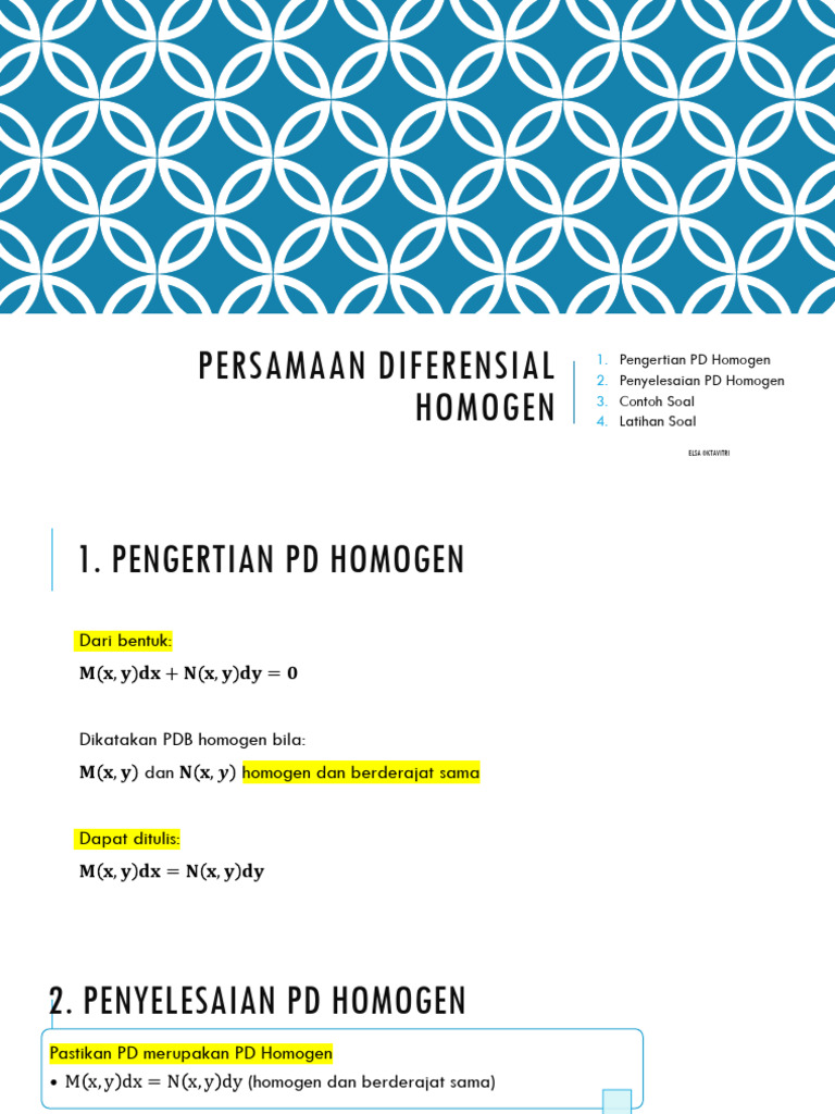 Persamaan Diferensial Homogen | PDF