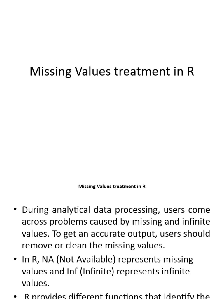 Outliers-Missing values treatment and as operator | PDF