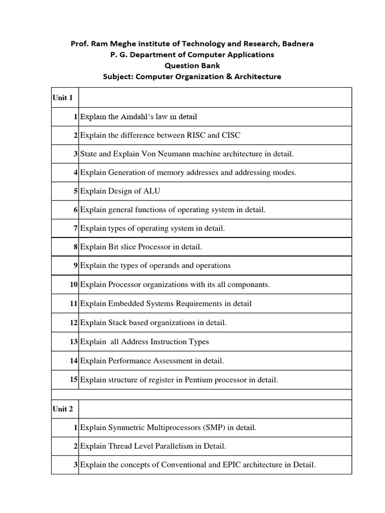 Computer Architecture Study Guide | PDF | Central Processing Unit | Parallel Computing