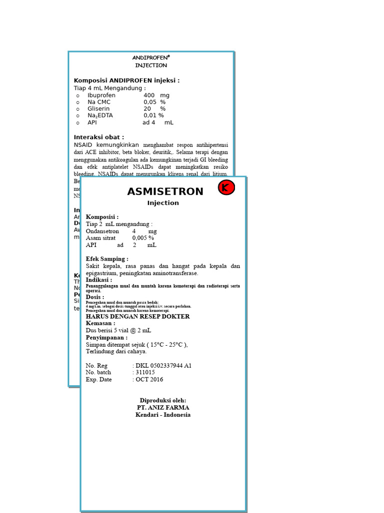 Brosur Etiket Ampul Vial | PDF