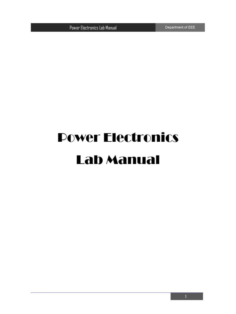 PE Lab Manual | Download Free PDF | Power Inverter | Rectifier