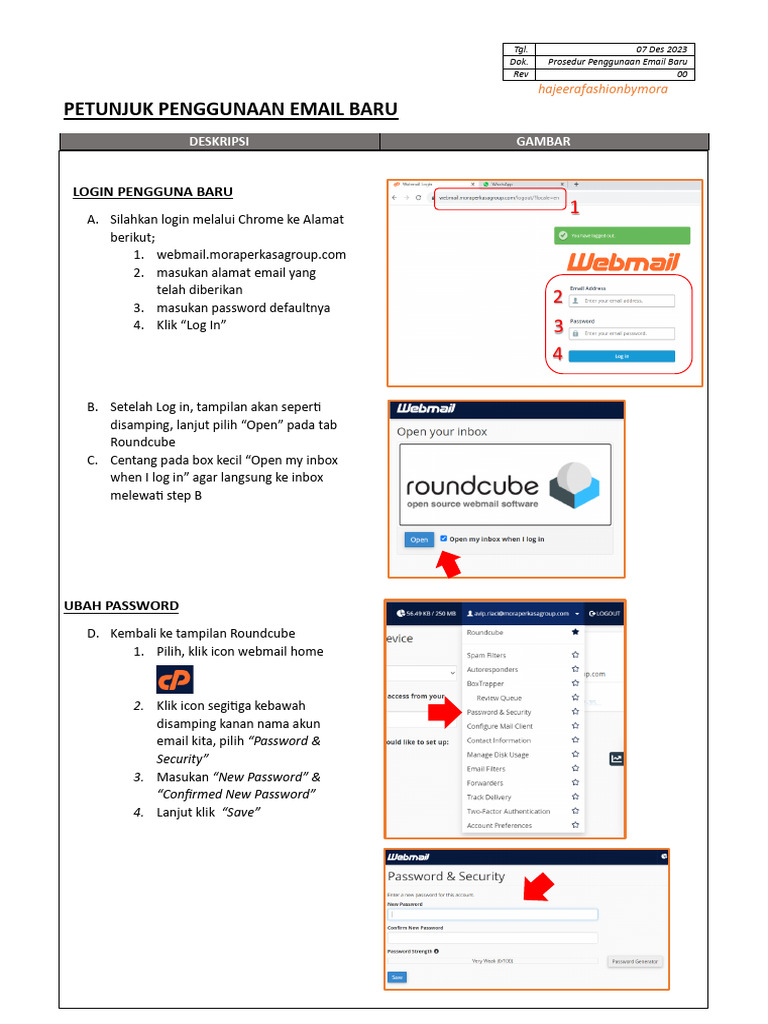 Prosedur Penggunaan Webmail Kemenhub | PDF
