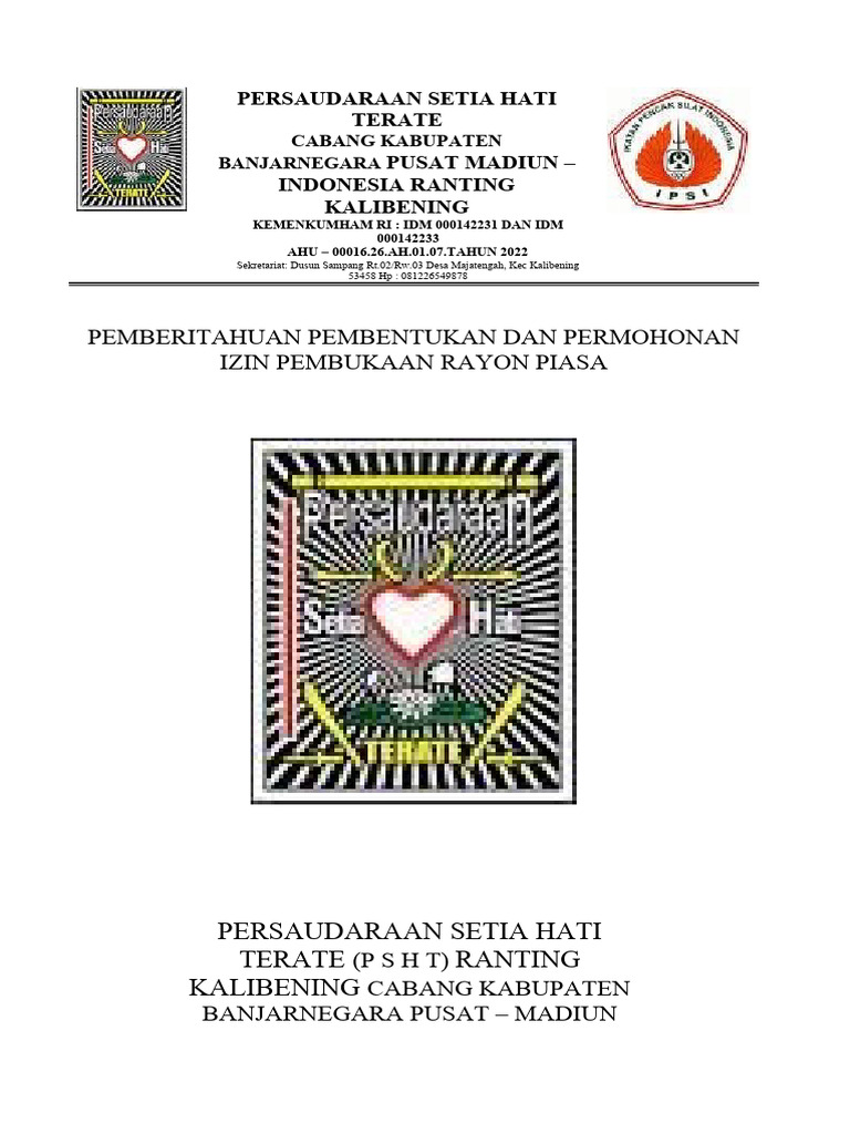 Pembentukan Rayon Piasa PSHT Kalibening | PDF