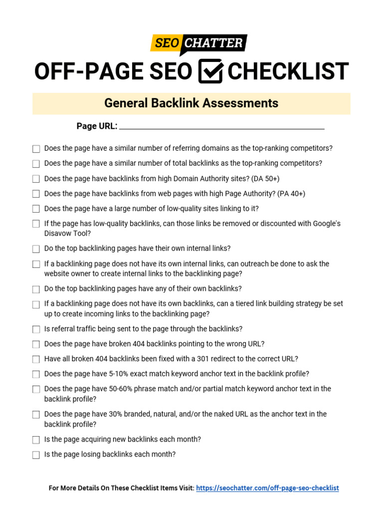 Off Page Seo Checklist | Download Free PDF | Search Engine Optimization ...