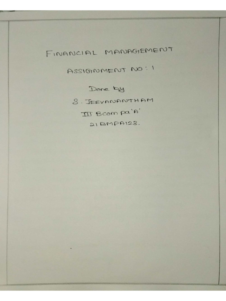 FM Assignment 1 | PDF