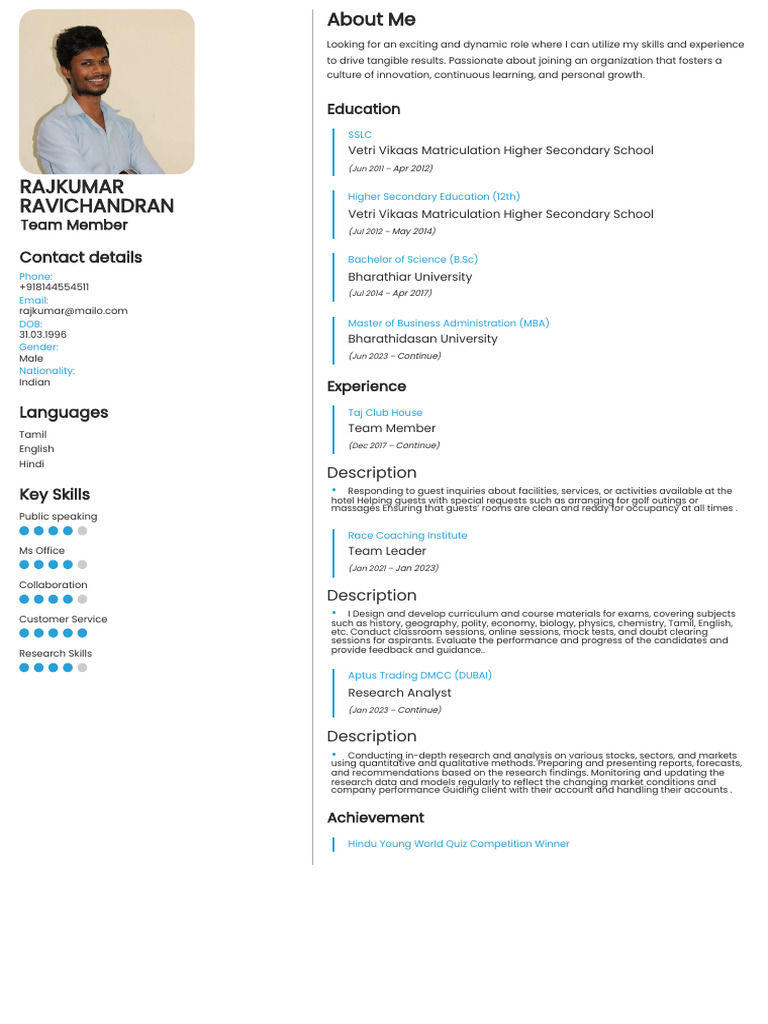 Rajkumar Resume 81 | PDF