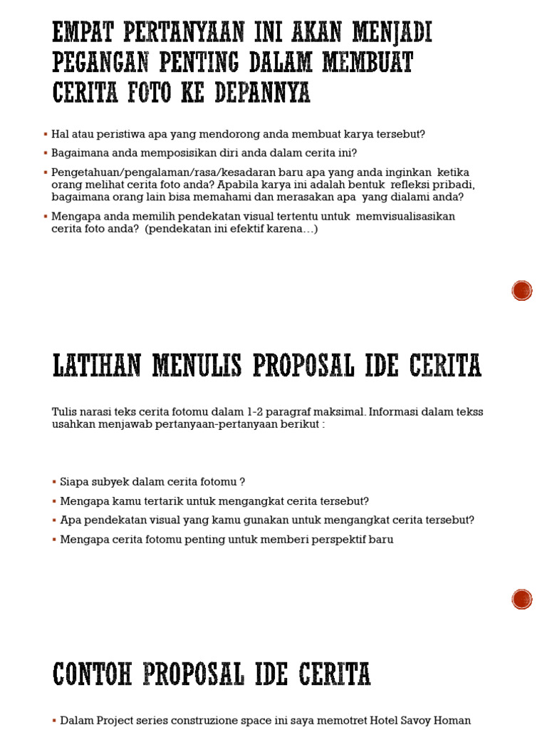 Latihan Menulis Proposal Ide Cerita | PDF | Seni
