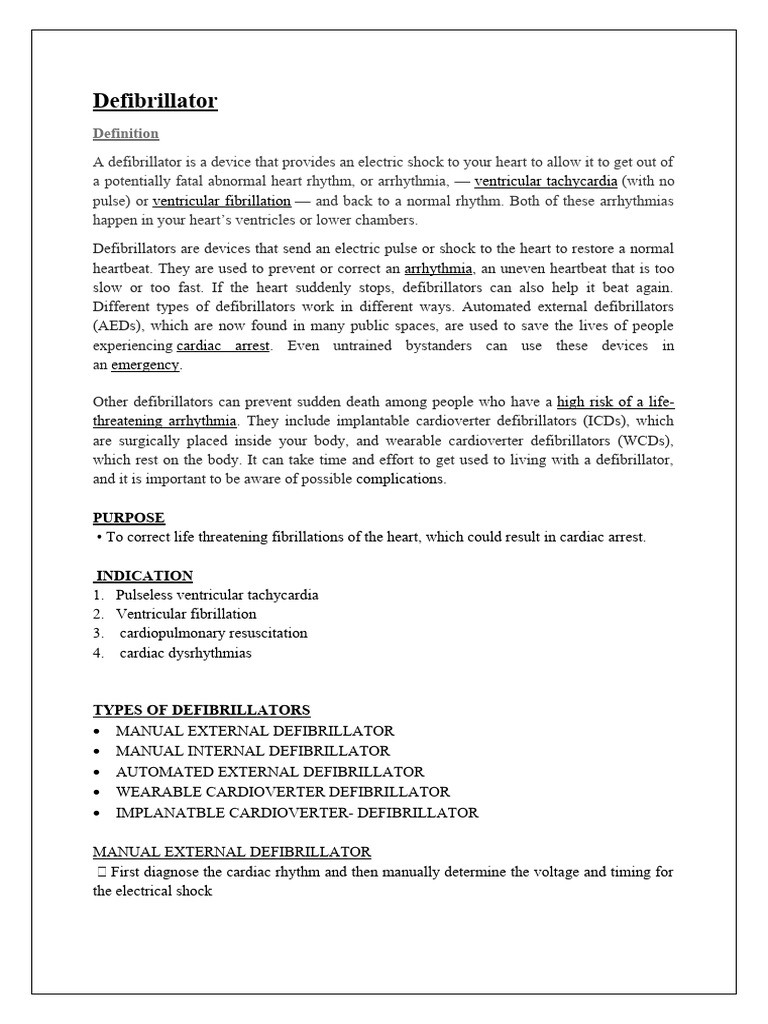 defibrillator | PDF | Cardiac Arrest | Cardiopulmonary Resuscitation