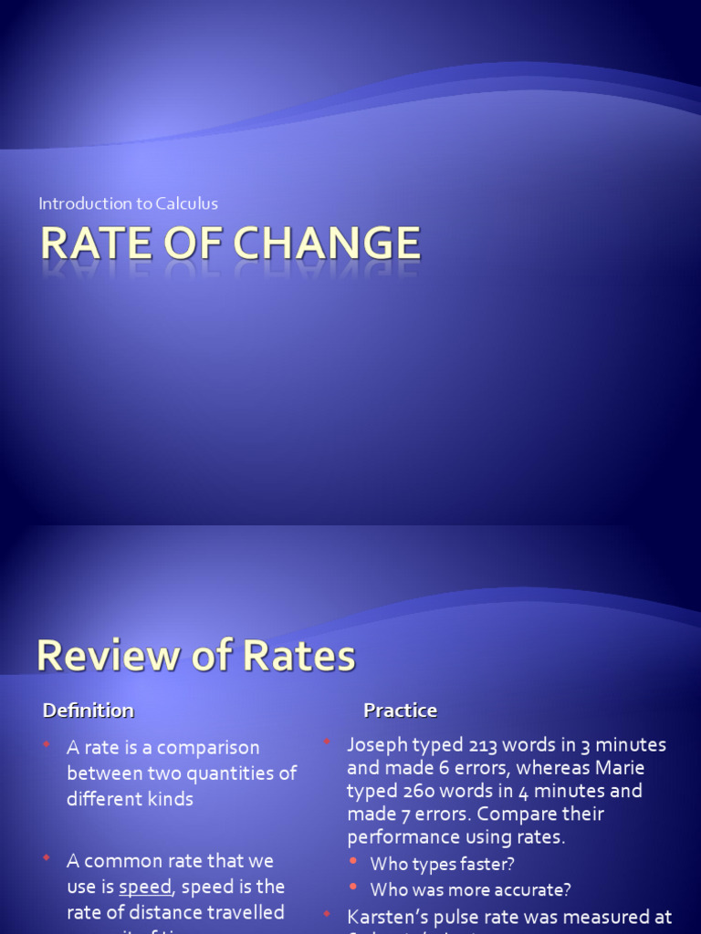Rate of Change | PDF