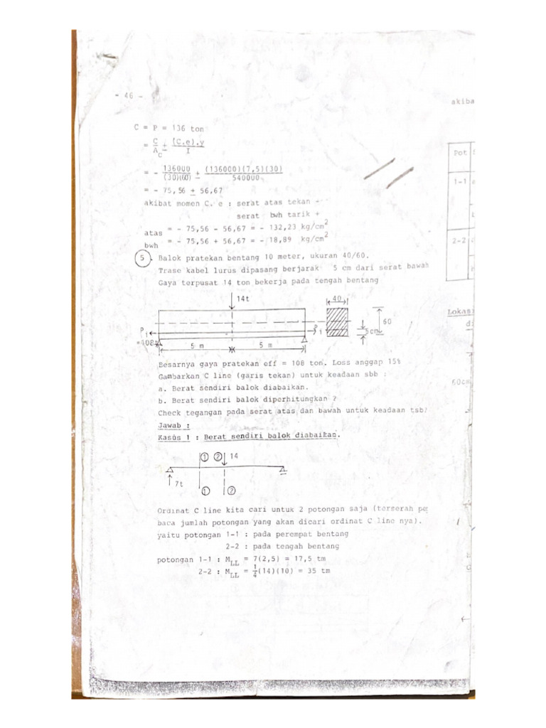 Contoh Soal 2 Mencari C-Line (Garis Tekan) | PDF