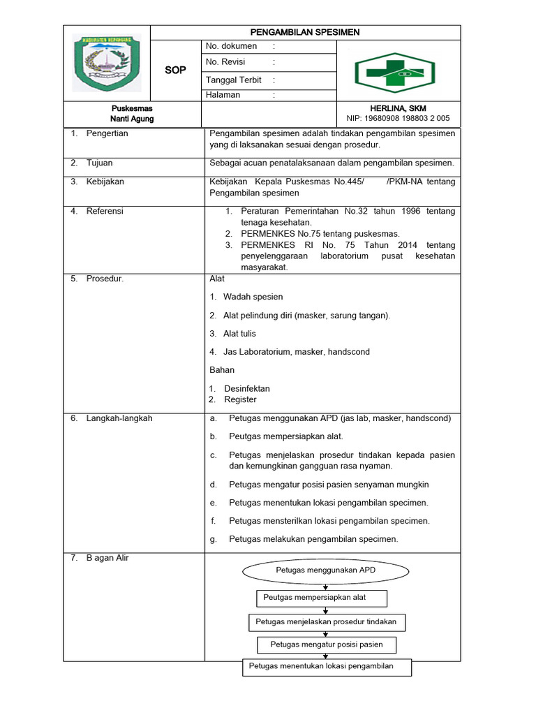 -SOP PENGAMBILAN SPECIMEN 21 | PDF