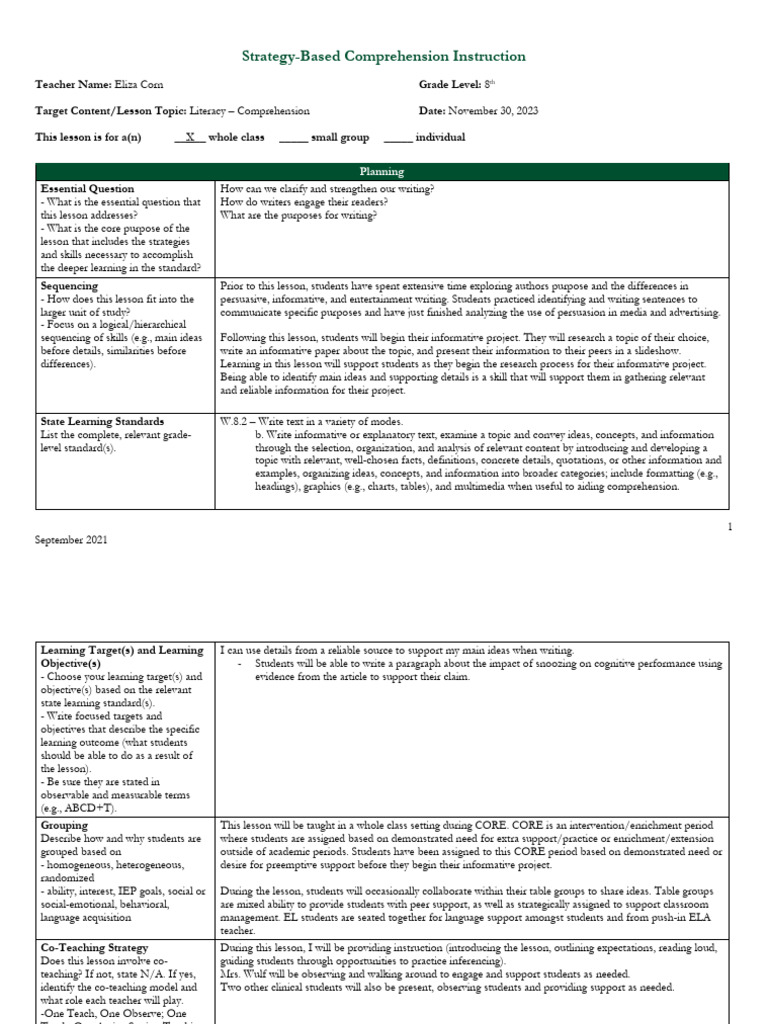 Comp Instruction Lp-Merged | PDF | Career & Growth | Language Arts ...