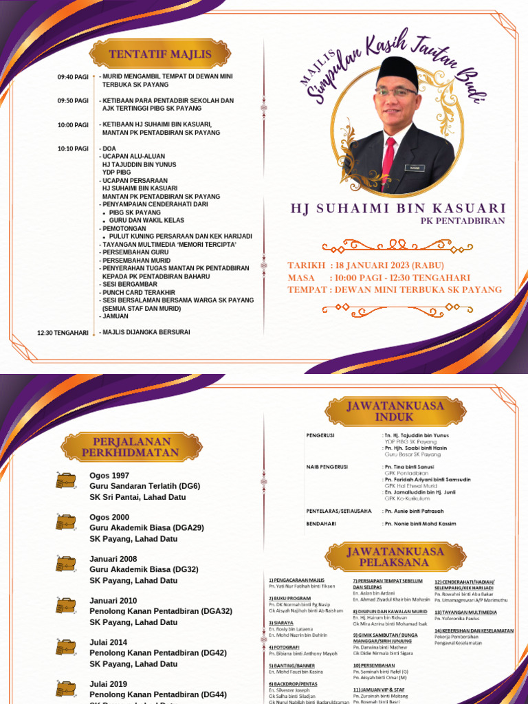 Buku Program Majlis Persaraan HJ Suhaimi | PDF