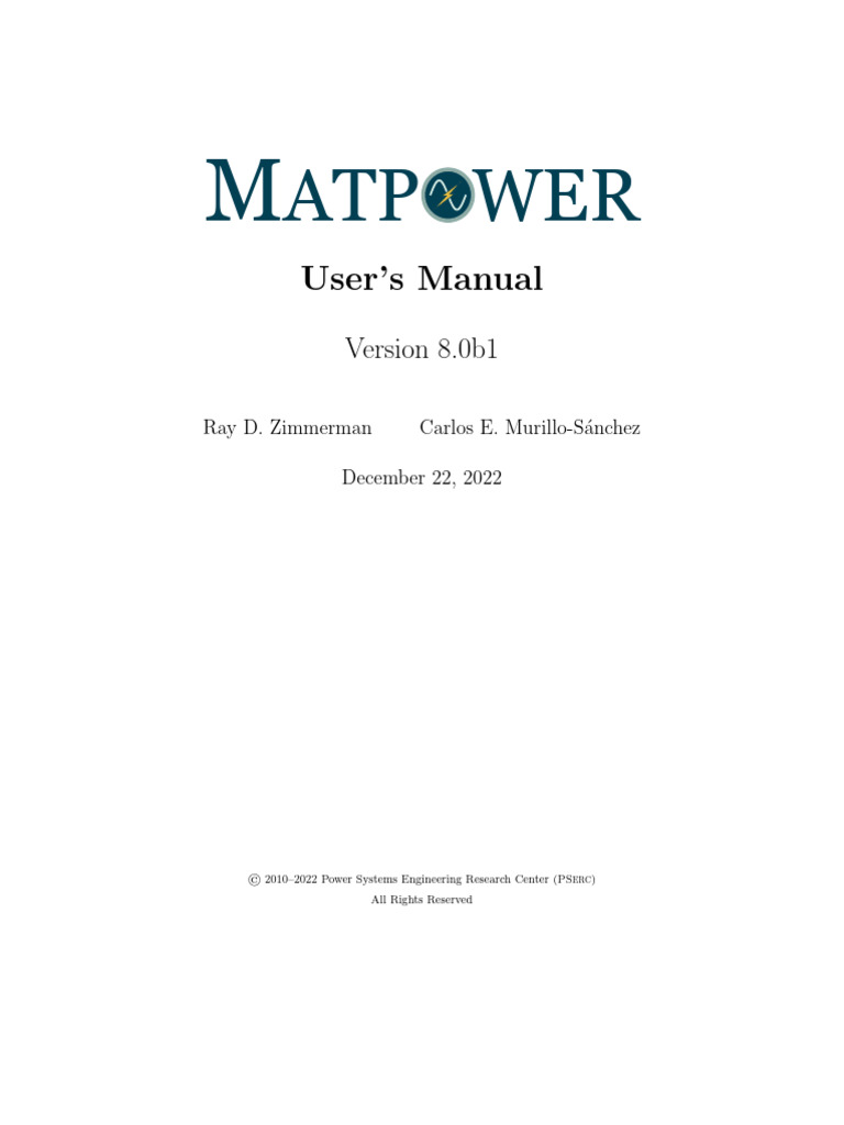 Matpower Manual | PDF | Computing | Software Engineering