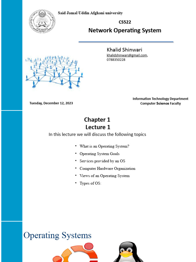 Network Opreating System Lecture1 | PDF | Operating System | Programming