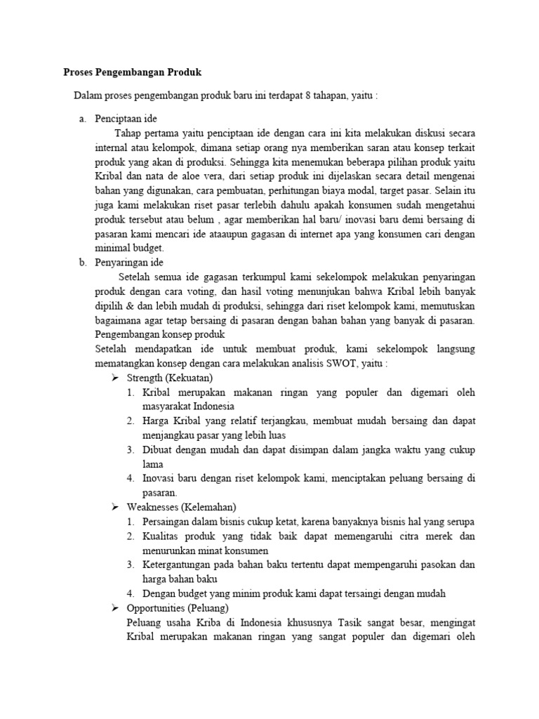 Proses Pengembangan Produk | PDF | Karier & Perkembangan | Bisnis