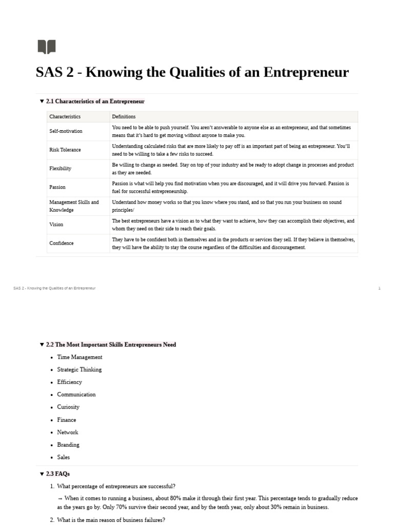 (APP 004) SAS 2 - Knowing The Qualities of An Entrepreneur | PDF ...