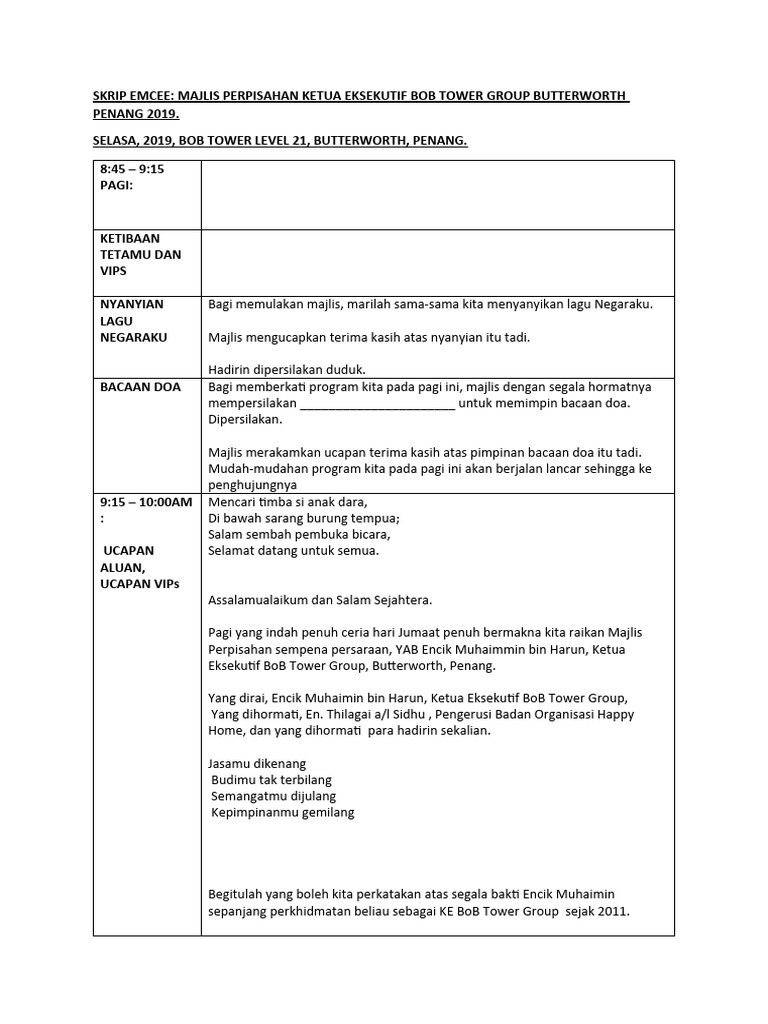 FAREWELL SCRIPT bm | PDF