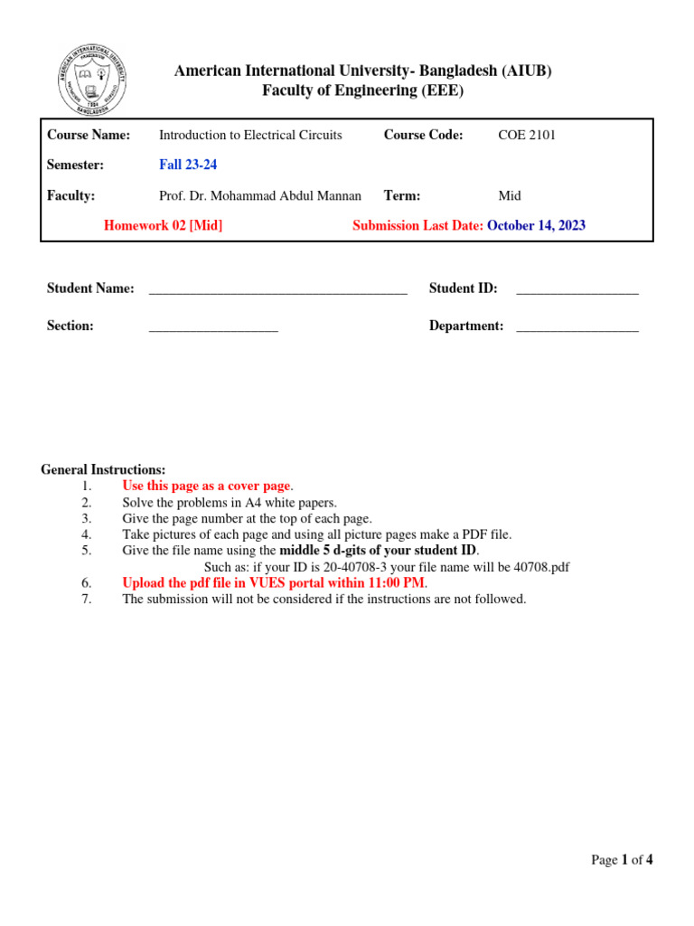 233 IEC Mid Homework 02 | PDF