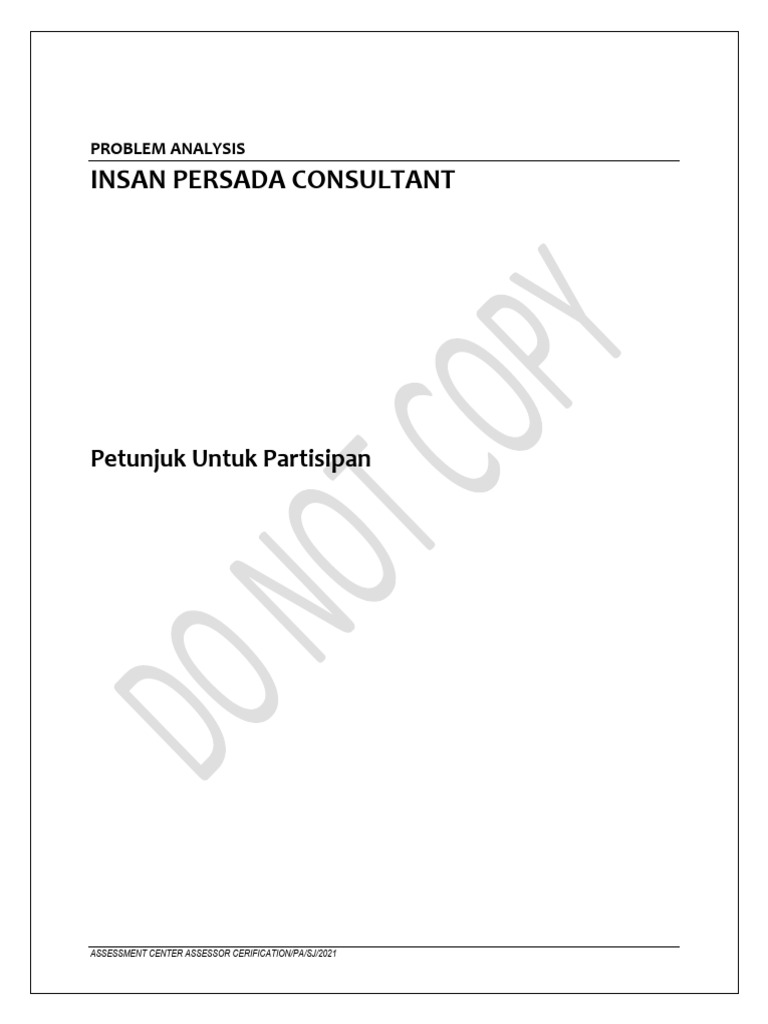 1a Problem Analysis Simulation Insan Persada Consultant | PDF