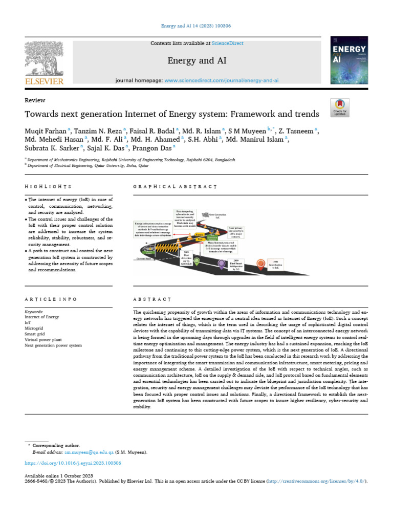 Toward Next Generation Internet of Energy System | PDF | Computer ...
