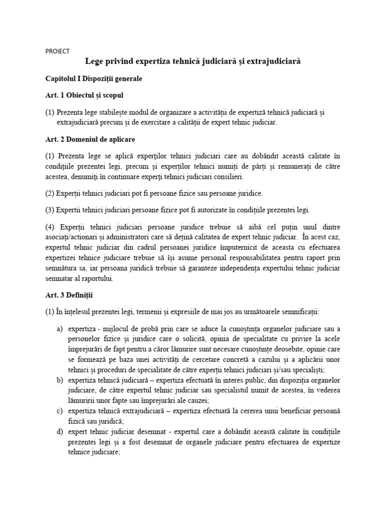 Proiect Lege Expertize Var2 | PDF