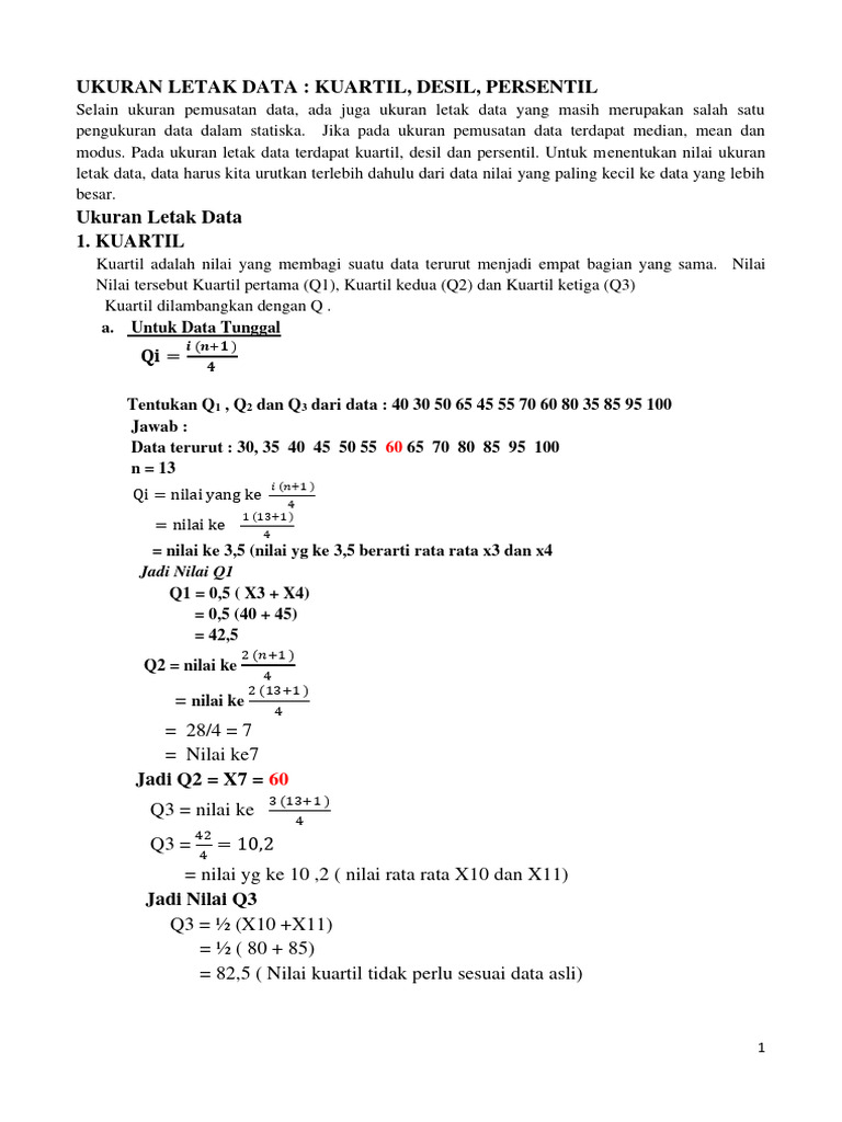Kuartil, Desil, Persentil | PDF