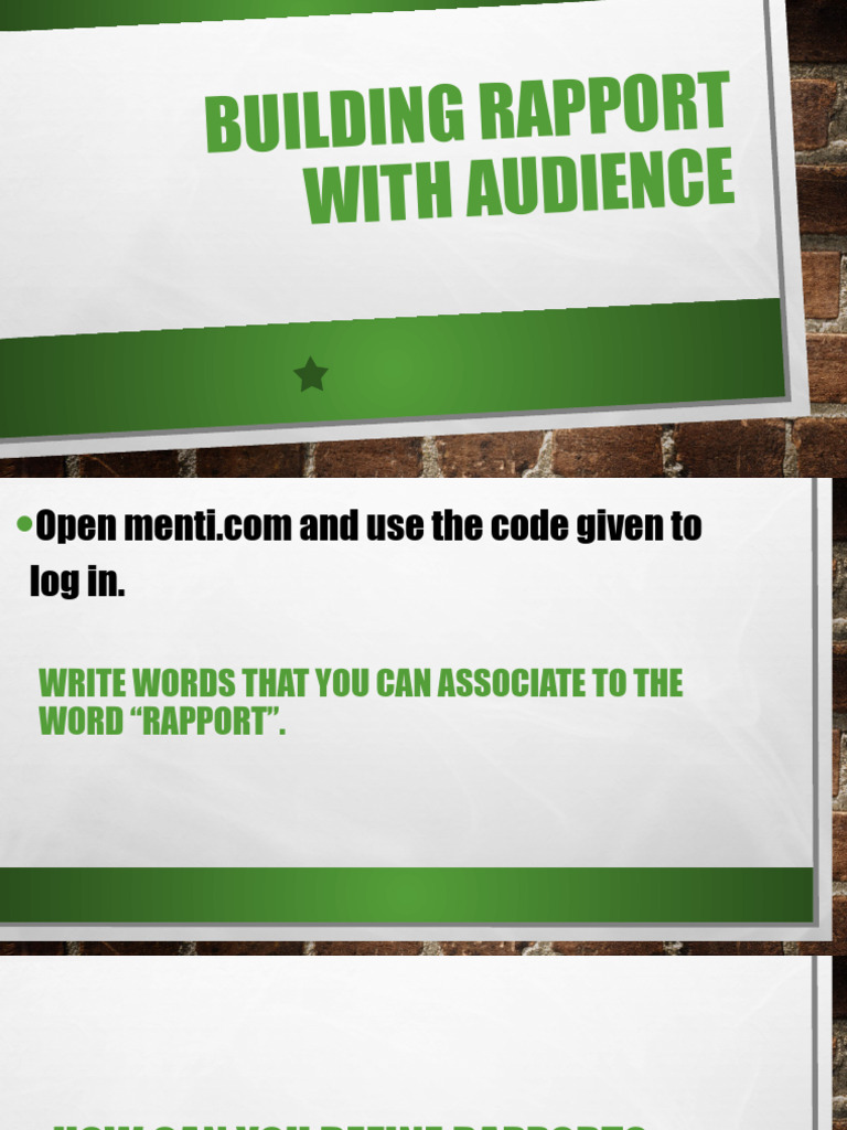 Effective Audience Rapport Building Techniques | PDF | Creativity ...