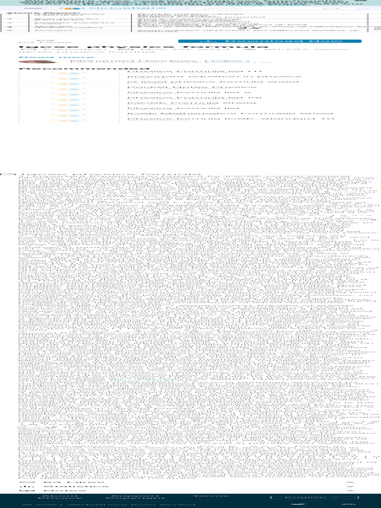 Igcse Physics Formula | PDF | Waves | Voltage