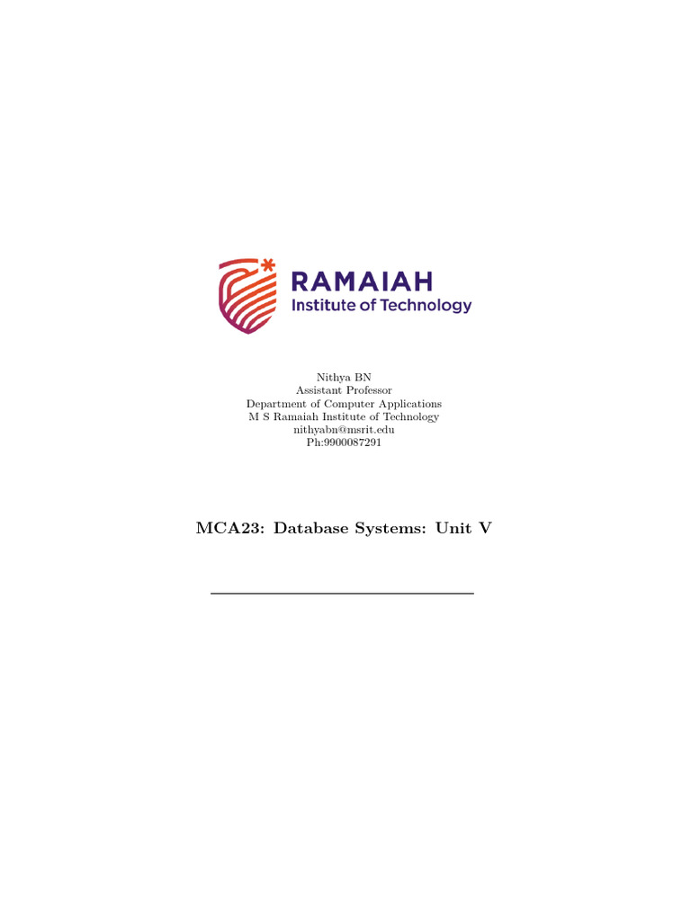 Dbs Unit V Notes Pdf Mongo Db Databases 7416