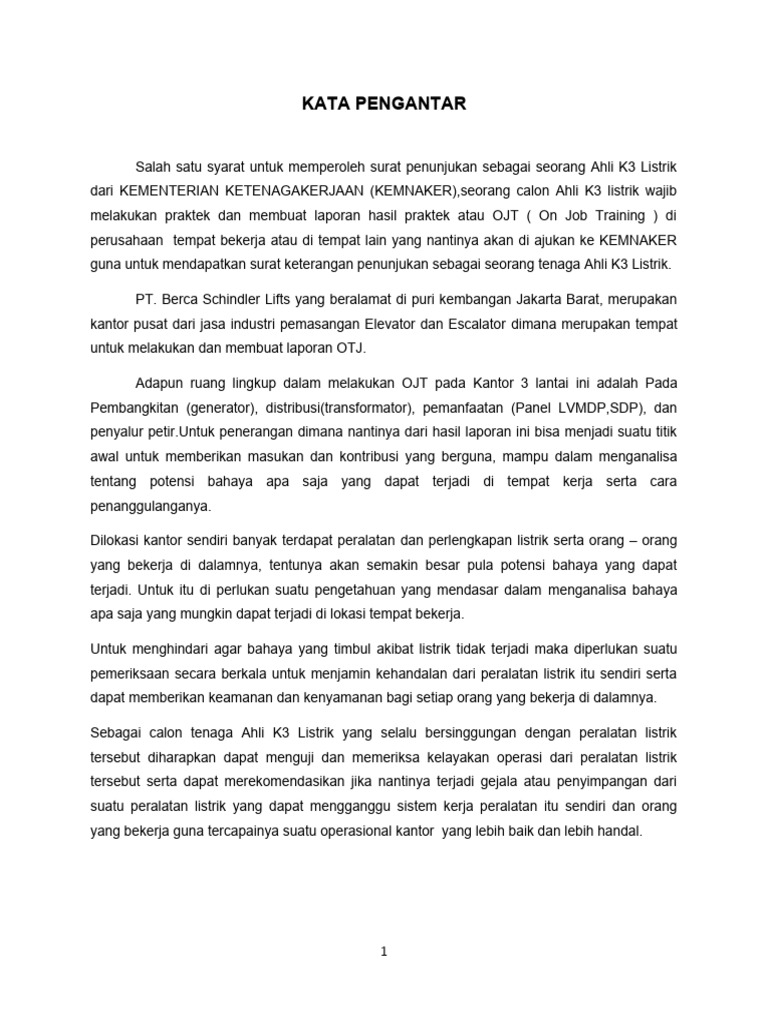 Contoh OJT Agus Supriyanto (Sudah OK Kemnaker) | PDF