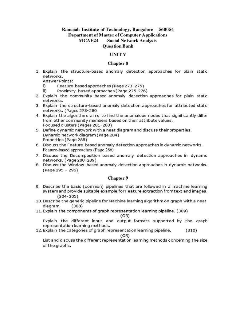 SNA - Question Bank Unit 5 | PDF