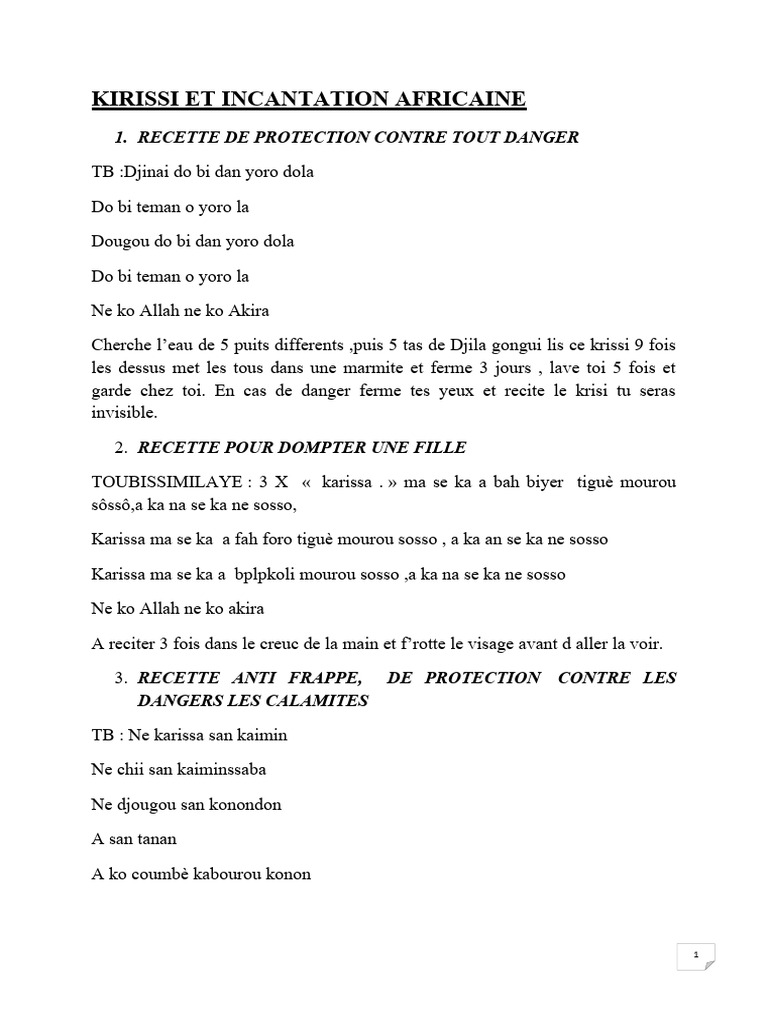 Kirissi Et Incantation Africaine | PDF