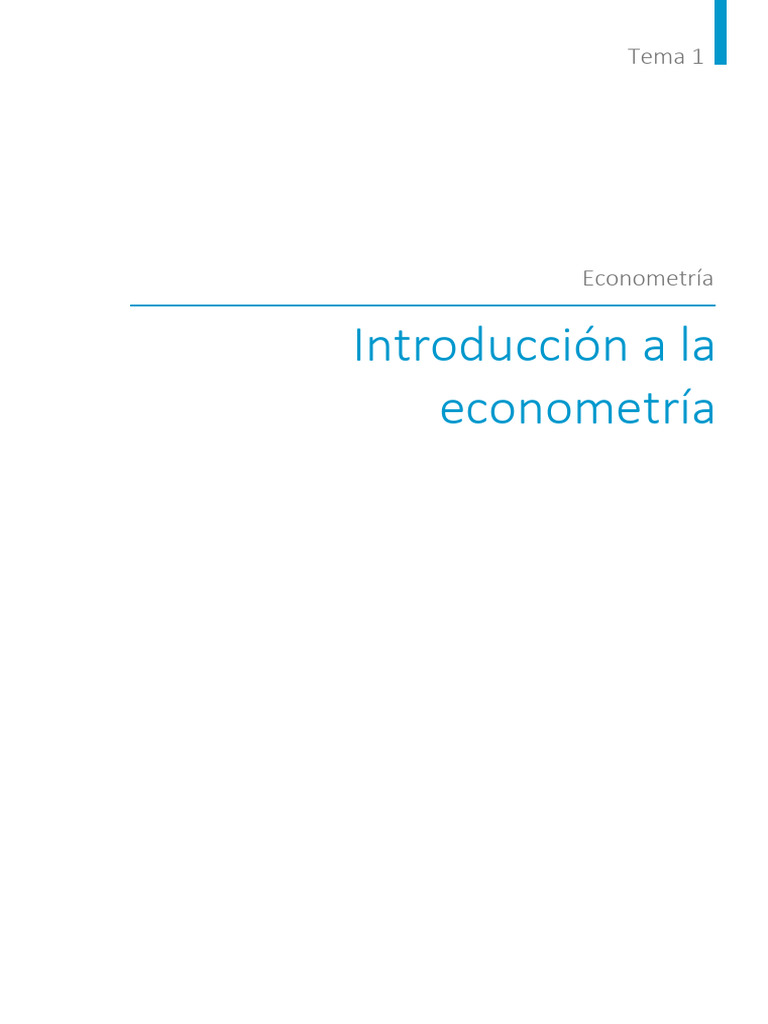 Econometría UNIR Tema 1 | PDF