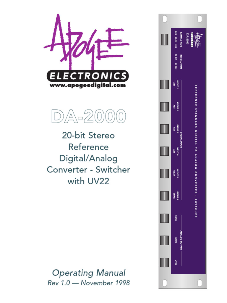 Da2000 Usersguide | PDF | Electromagnetic Interference | Alternating Current