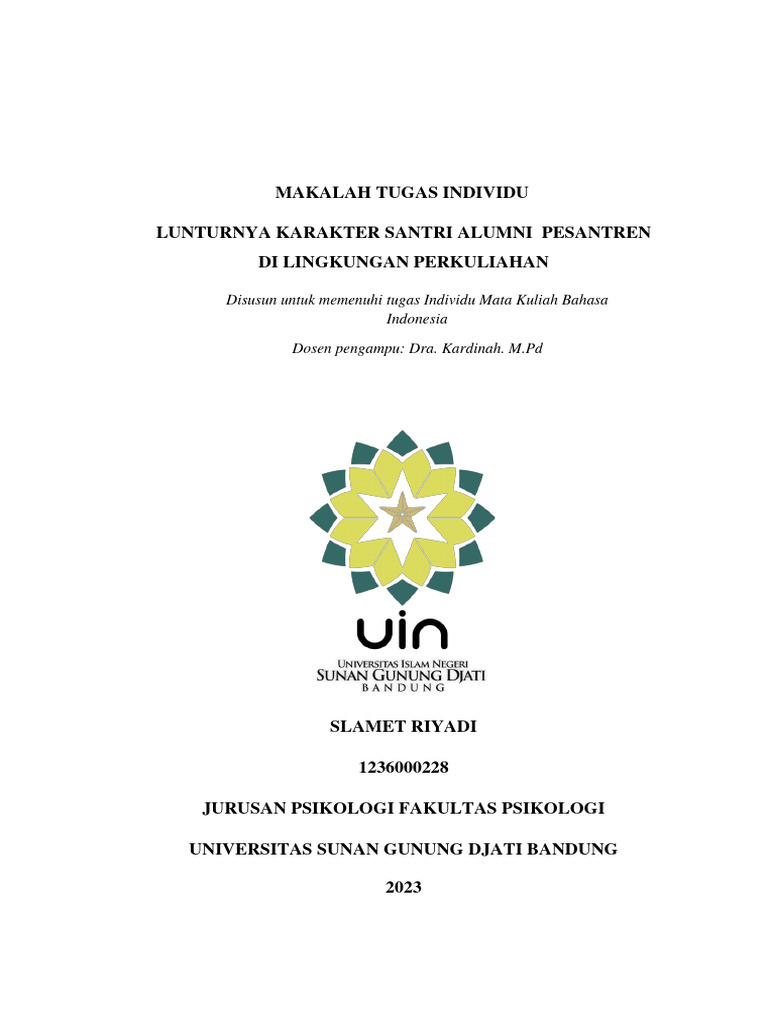 Slamet Riyadi. 1236000228 | PDF | Sains & Matematika | Agama & Spiritualitas