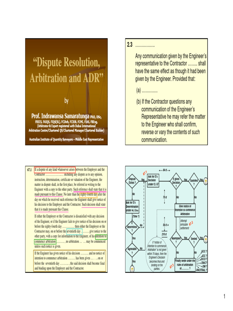 9-Dispute Resolution-Handout | PDF | Arbitration | Arbitral Tribunal
