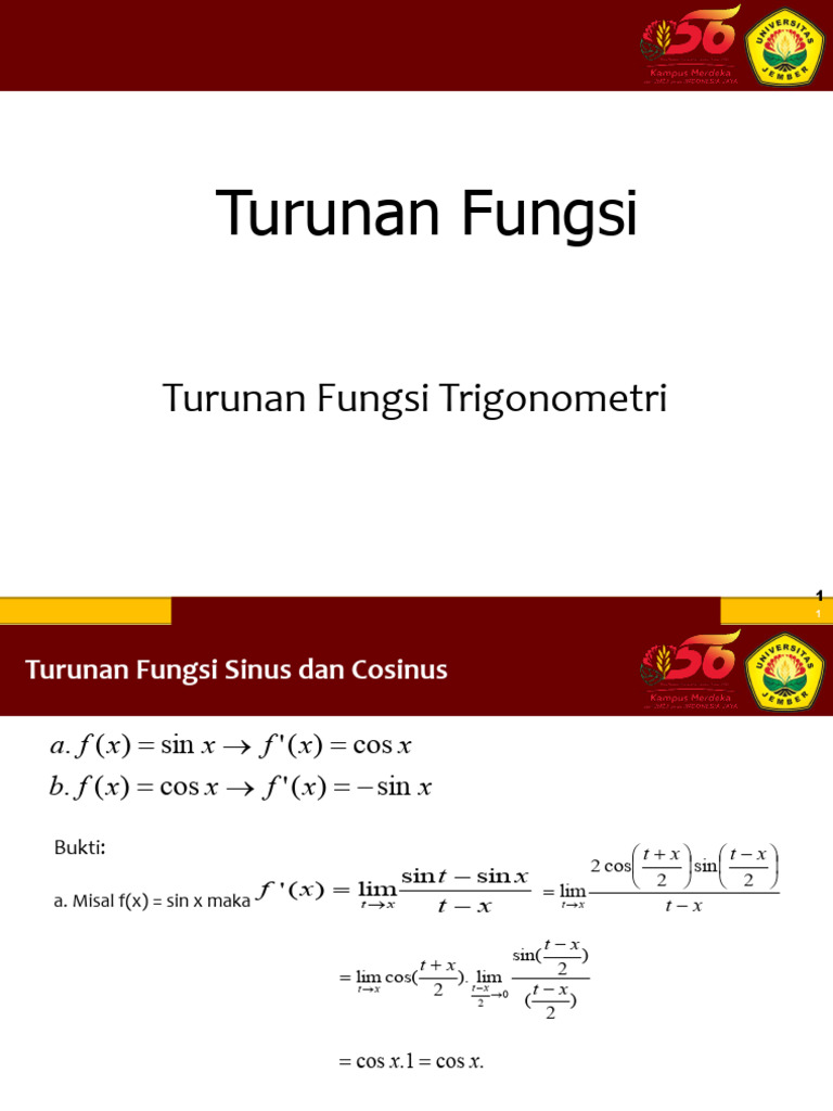 Turunan Fungsi Trigonometri | PDF